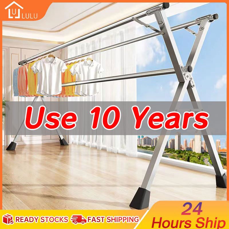 【Ready Stock】Stainless Steel Cloth Hanger Foldable Sampayan Stainless ...
