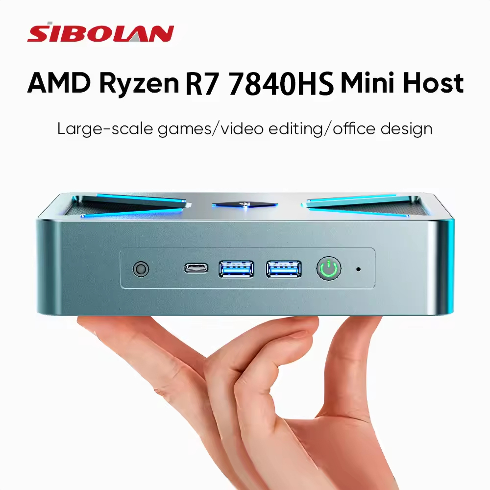 SIBOLAN Mini PC DHD780 AMD R7 7840HS/7840U RAM DDR5 4800Mhz PCIE4.0 M2 ...