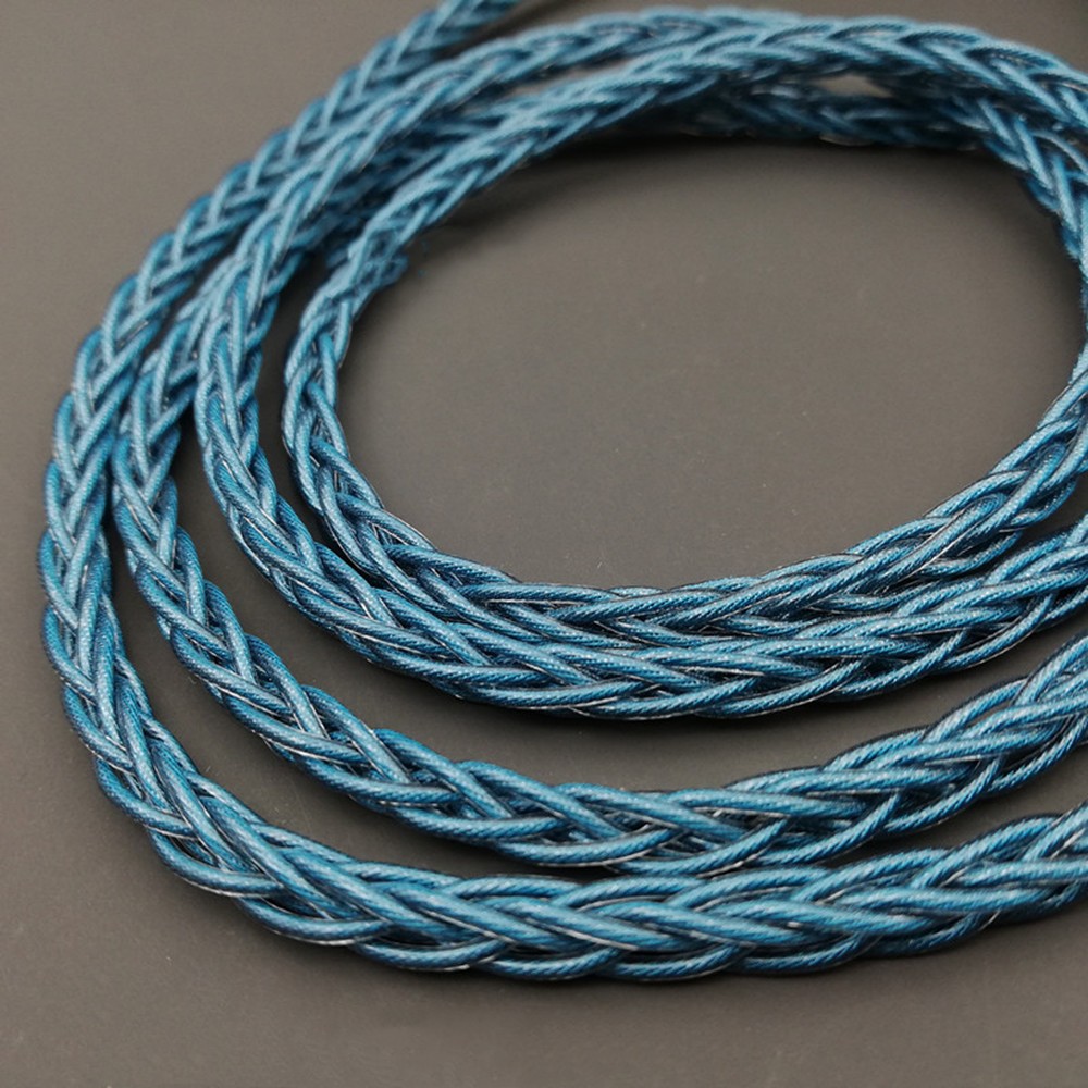 Ink Blue 8 Strand Bold 392 Cores Single Crystal Copper Silver Plated ...