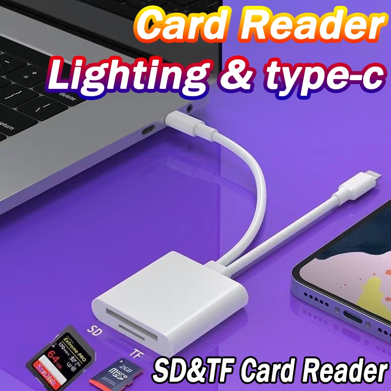 2 In 1 SD TF Memory Card Adapter for phone 8Pin To SD TF Card Reader ...