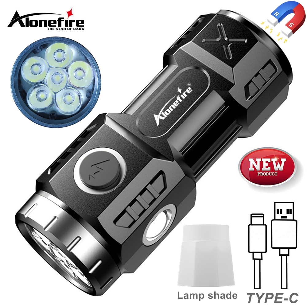 Alonefire X86 6xP35 LED High Bright Mini Palm Small Flashlight USB ...