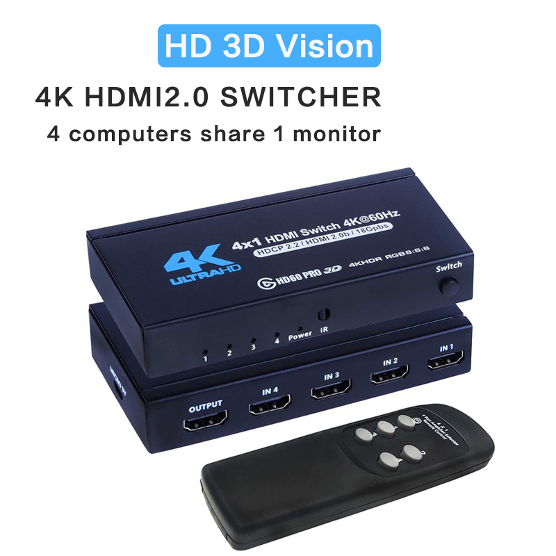 HDMI 4K Switcher | 3/4/5/7Port 4K60Hz HD HDMI 2.0 Screen Signal ...