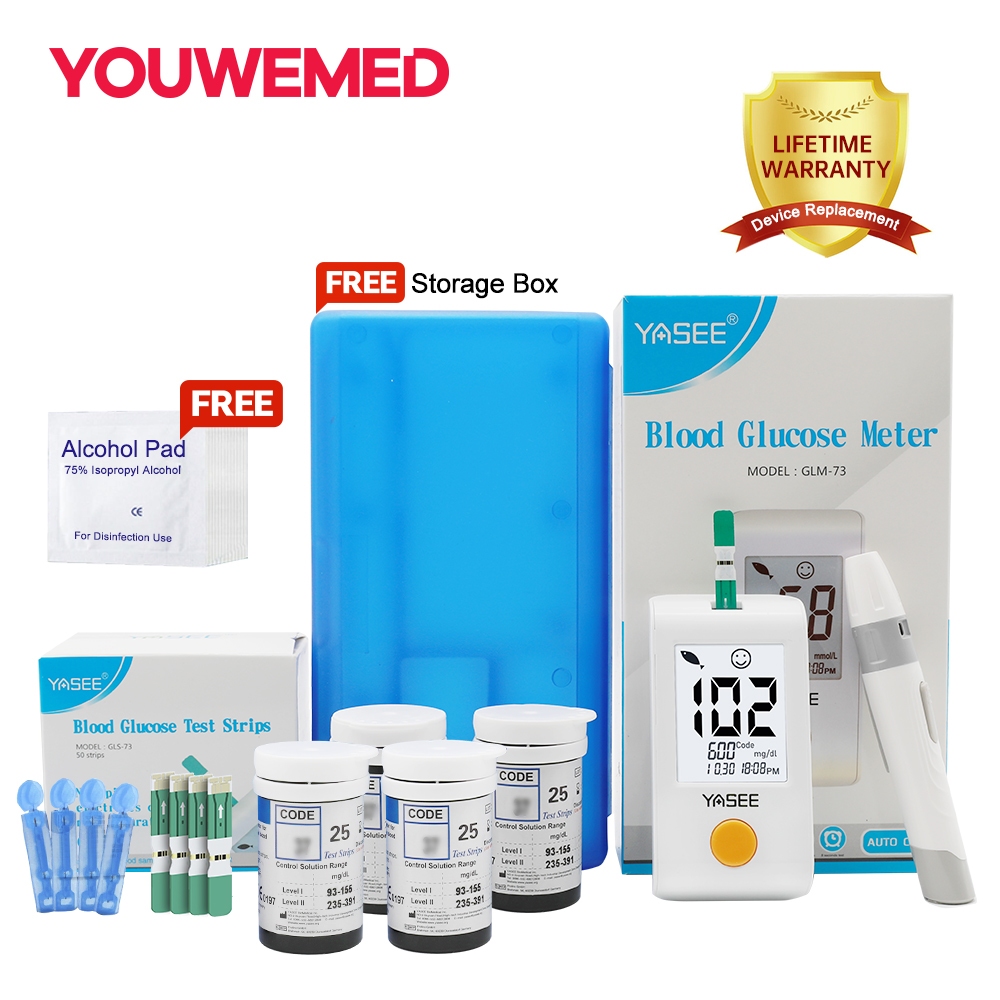 YASEE Blood Glucose Meter Set with 100PCS Strips Blood Suger Meter GLM ...