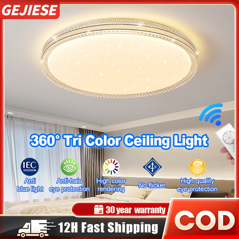 GEJIESE Tri Color Ceiling Light Modern LED Ceiling Light Dimmable ...