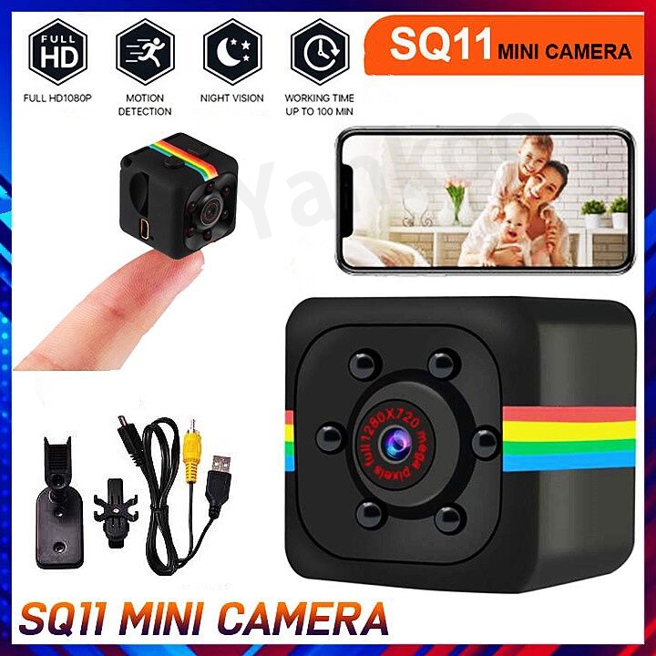 Outdoor Sports Mini Camera AT-SQ11C Portable Cam Sensor Night Vision ...
