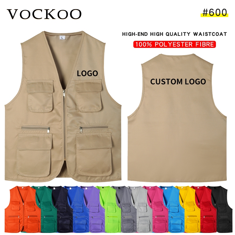 Sleeveless Jacket Vest Casual Retro Multi-pocket Photography Group ...