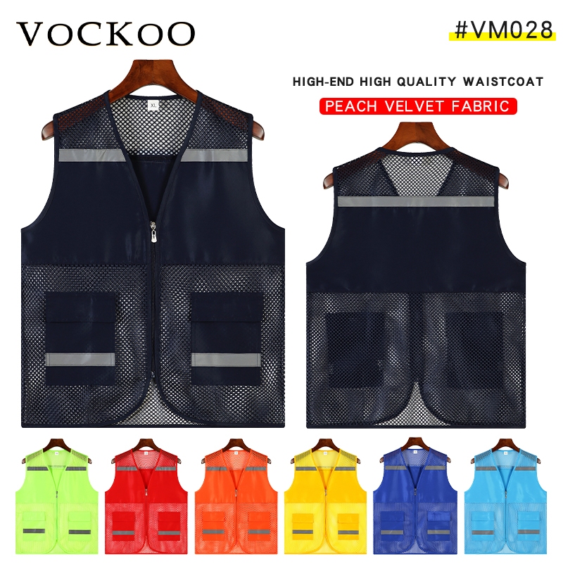 V-neck Workwear Vest Safety Reflection Light Breathable Mesh Vest ...