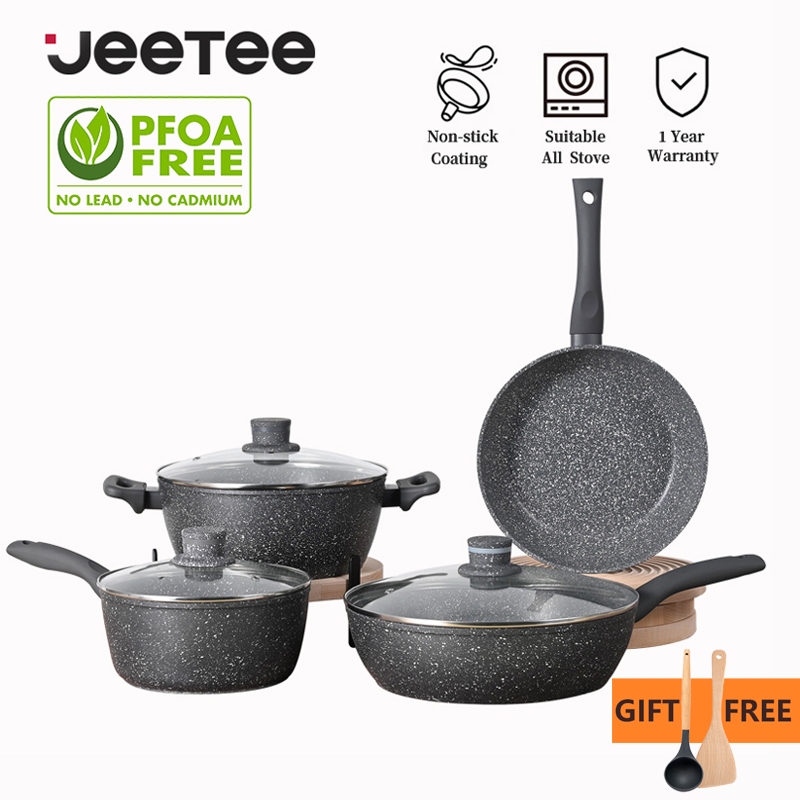 Jeetee Non Stick Pan 4pcs Kitchen Cookware Set Original Light Weight ...