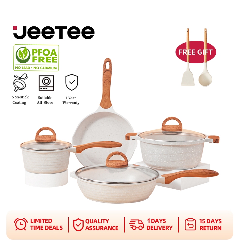 Jeetee Non Stick Pan Kitchen Cookware Set 4pcs set Kawali Wok Pan Die ...