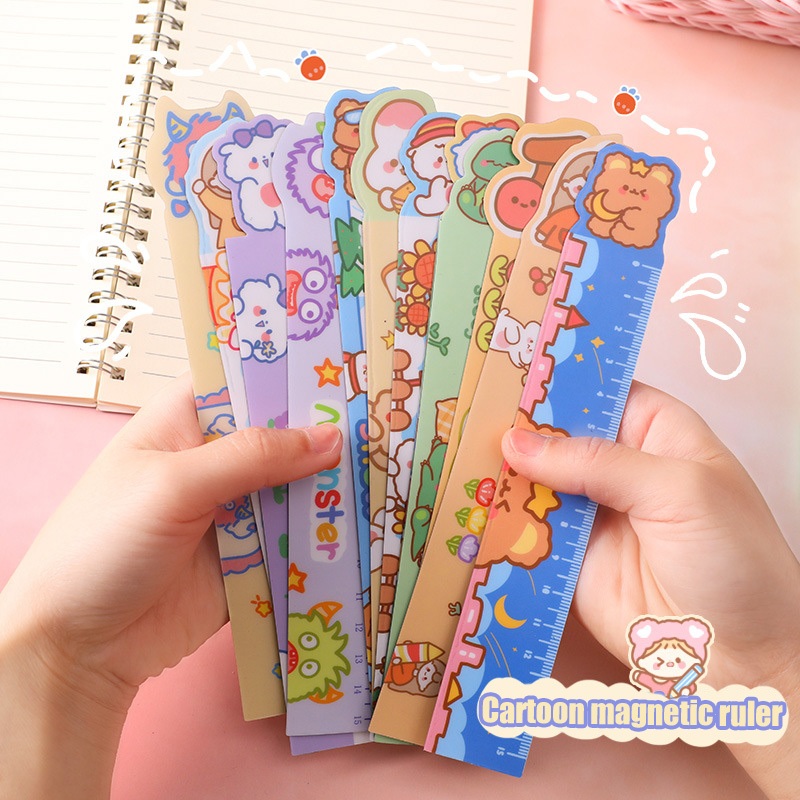 Cute Cartoon Ruler 15CM Magnetic Soft Ruler Students Stationary Kids ...