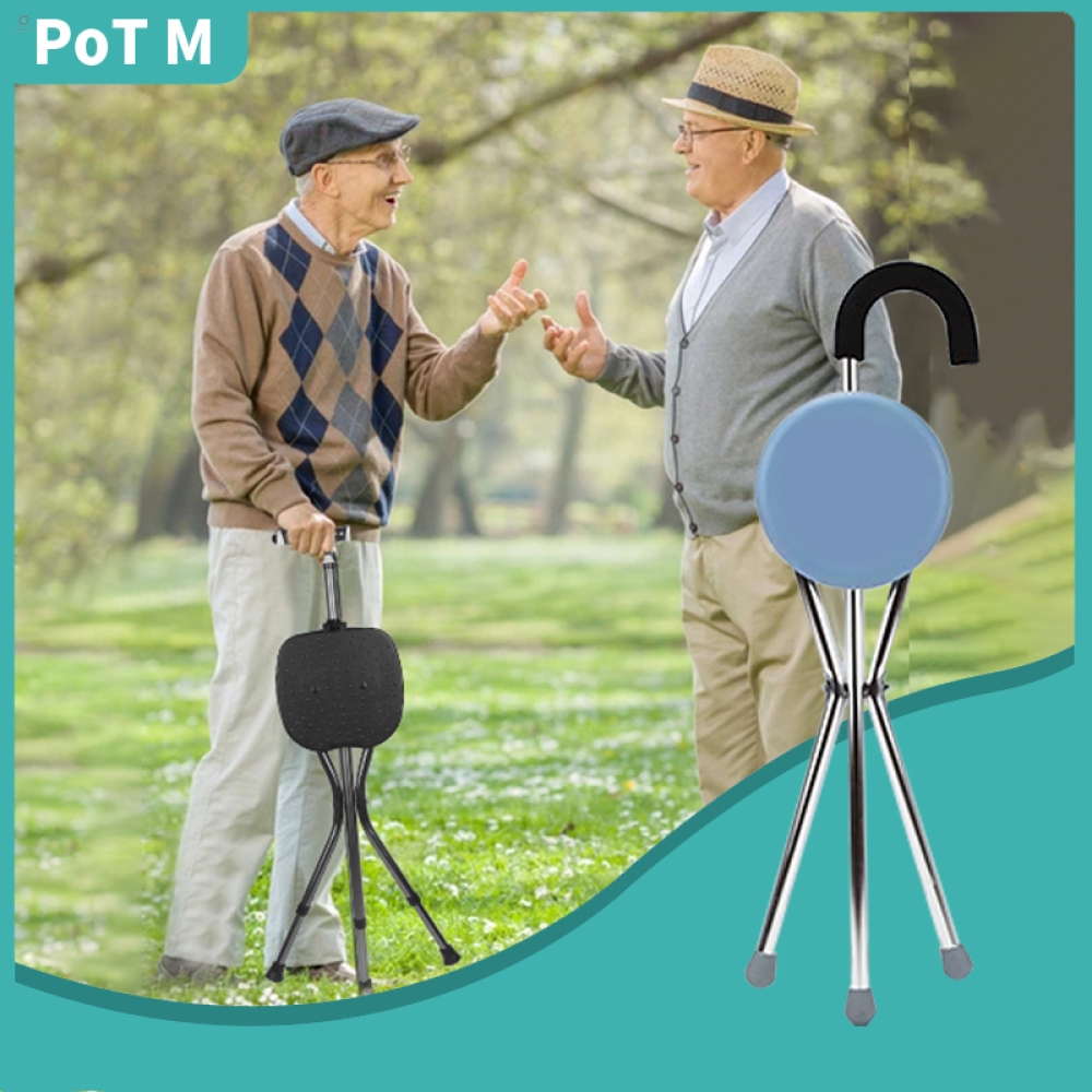 Portable Cane Stool Cane Seat Combo 400 LBS Capacity Handy Folding ...