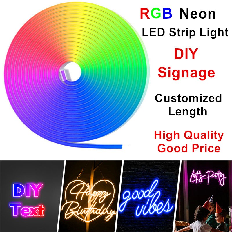 Neon flexible strip Light 12v for Signage, RGB LED Neon Strip Light for ...