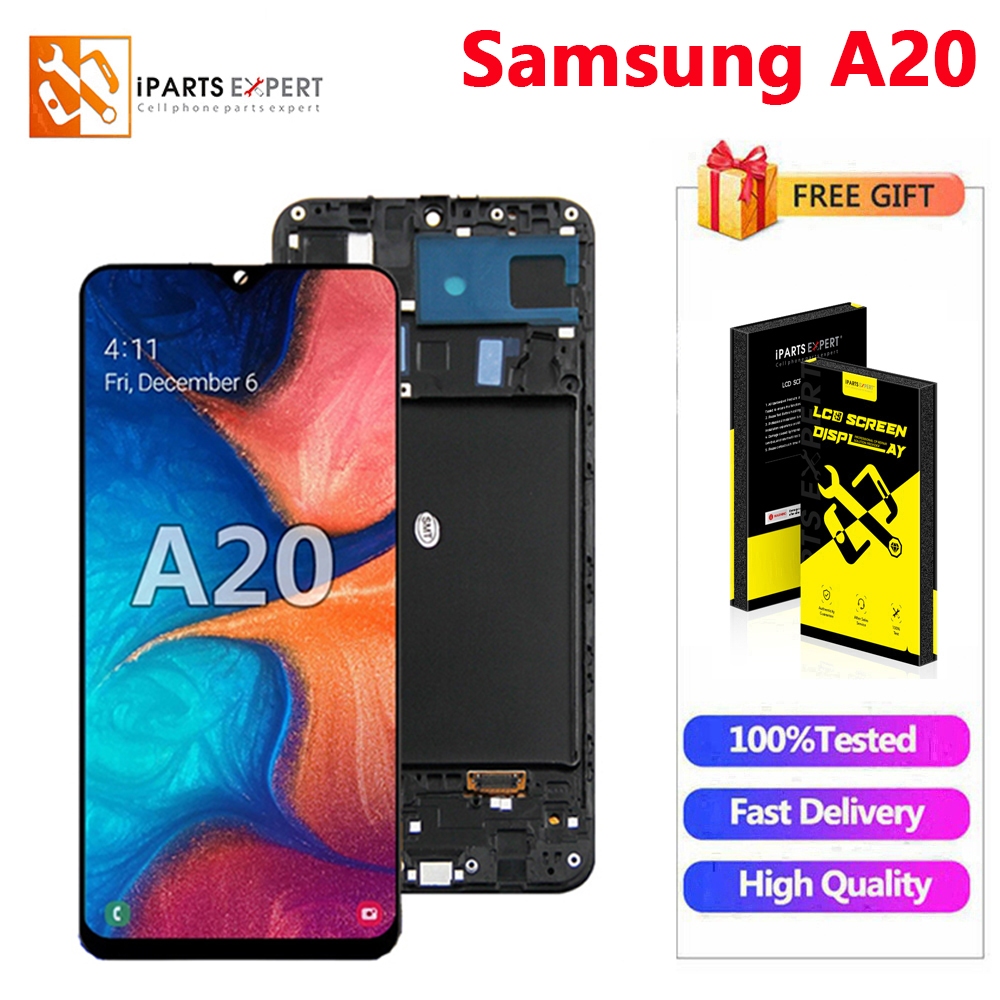IPARTSEXPERT LCD For Samsung Galaxy A20 A205 LCD Frame Touch Screen ...
