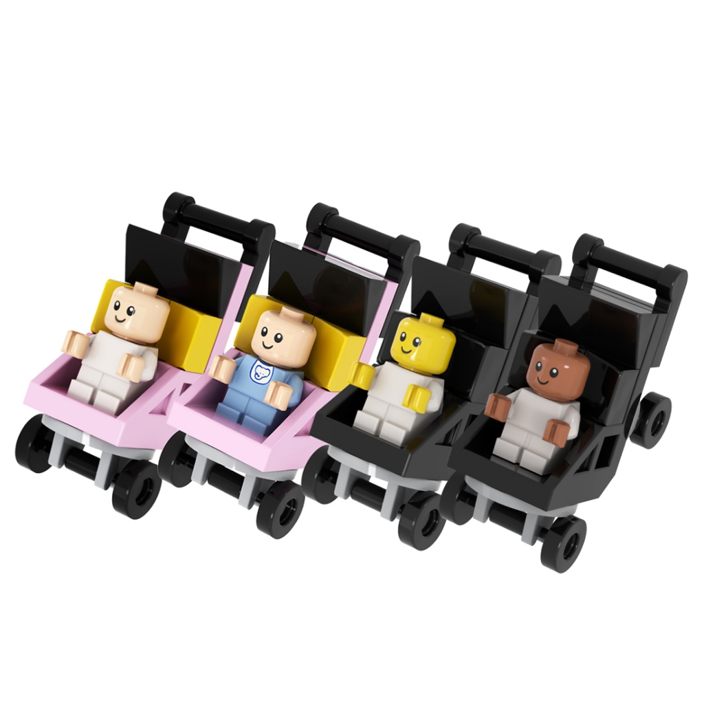 Trolley & Babies Building Blocks Toys MOC 26556 25126 18855 Bricks DIY ...