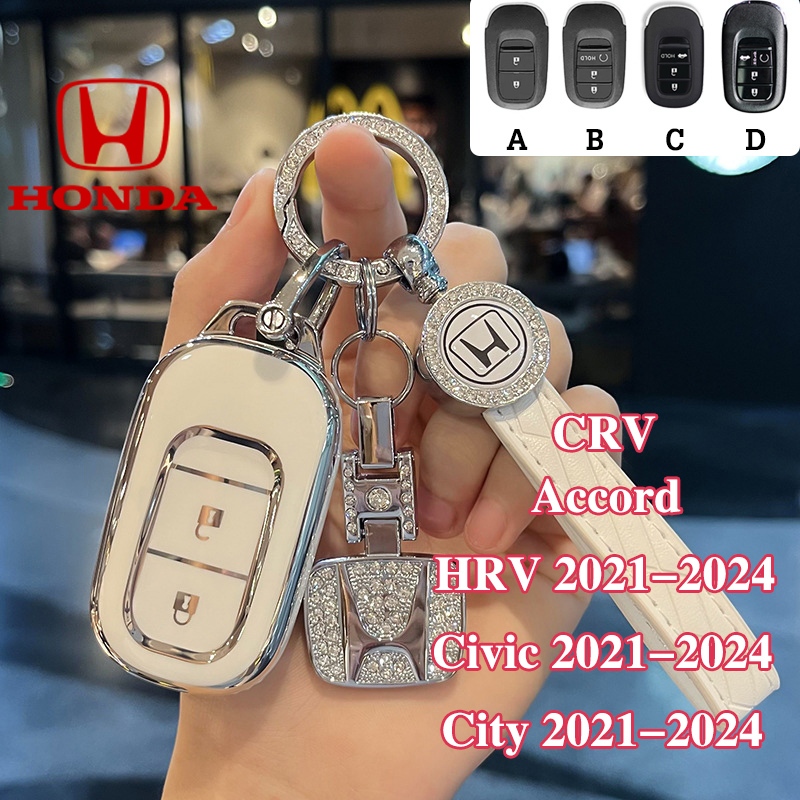 Honda 2/3/4 Buttons Remote Smart Car Key Chain Ring Cover Case Shell ...