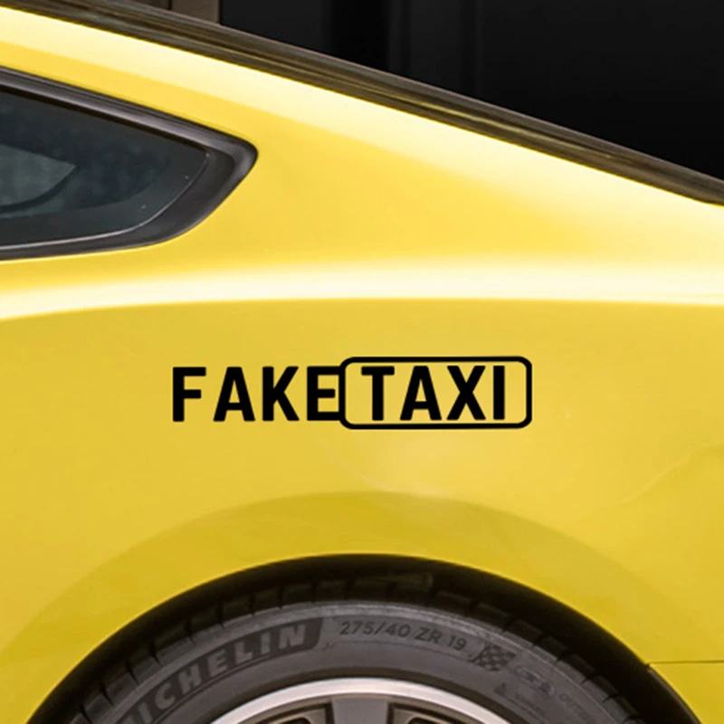 Fake Taxi Sticker Window Car Sticker Reflective Car Body Sticker ...