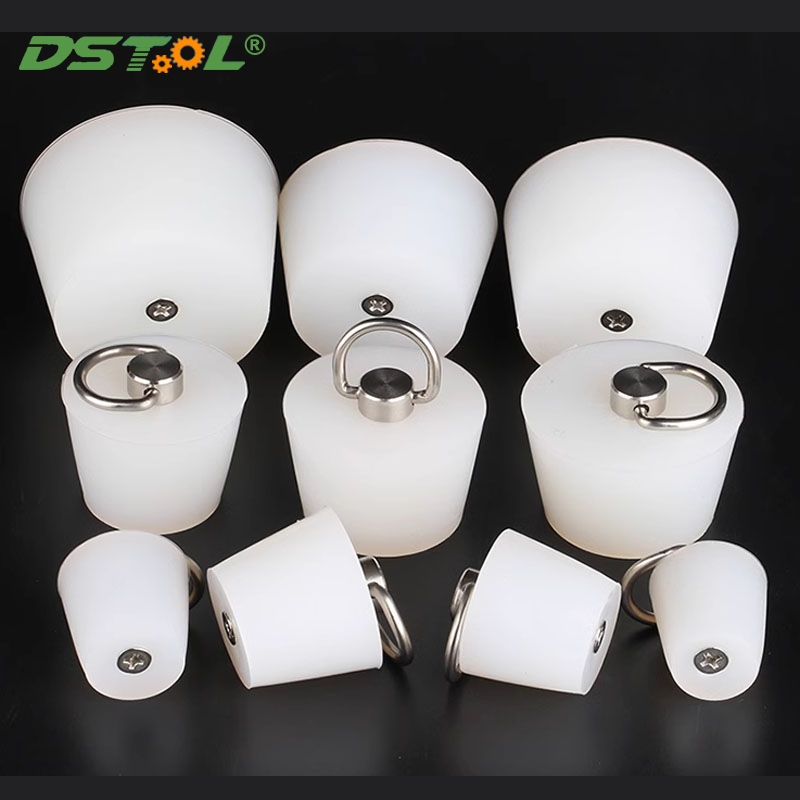 1Pc White Silicone Stopper Tapered Sealing End Plug With D Shape Handle ...