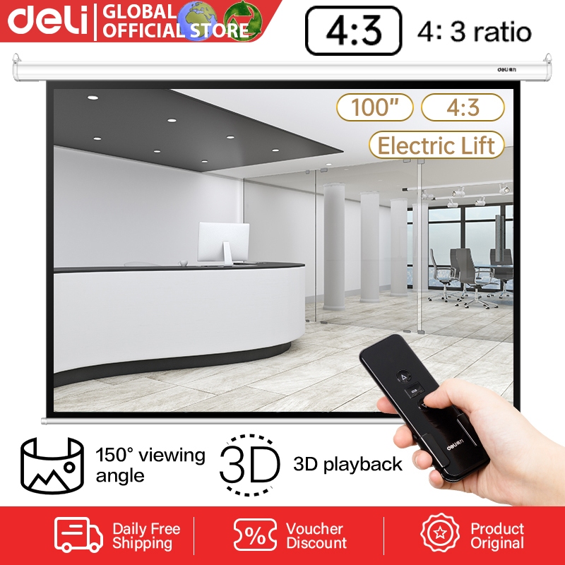 Deli HD Projector Screen Remote Control TV/Movie Projector for Home ...