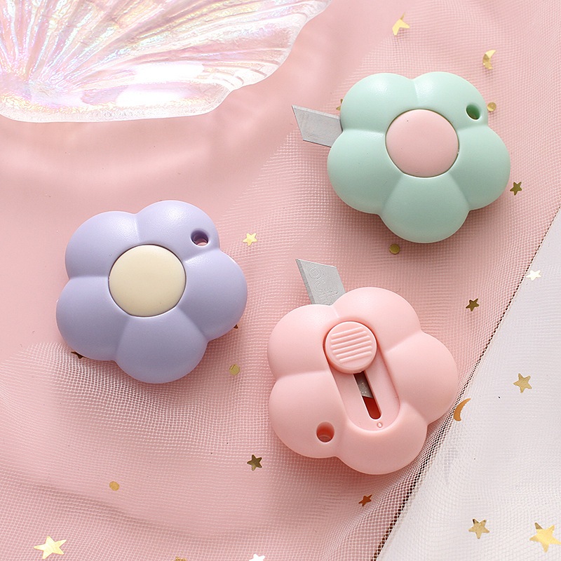 Cute Flower Shape Utility Knife Kawaii Mini Paper Cutter Parcel Cutter ...