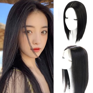 Ladies wig piece Head wig natural fluffy short heat-resistant middle ...