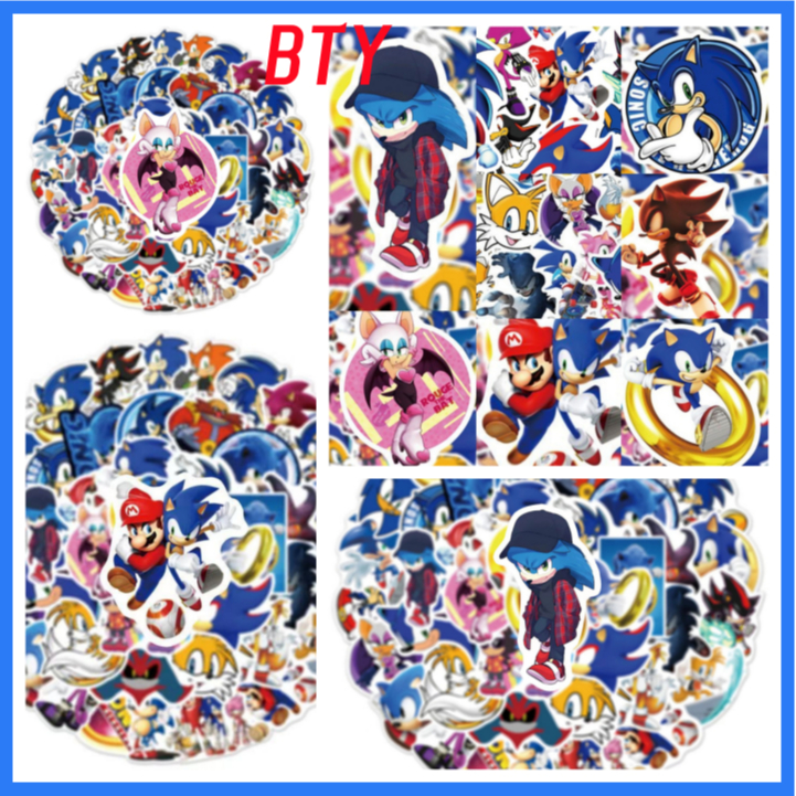 Sonic Cartoon Sonic Stickers Hedgehog Anime Toys Cartoon Graffiti ...