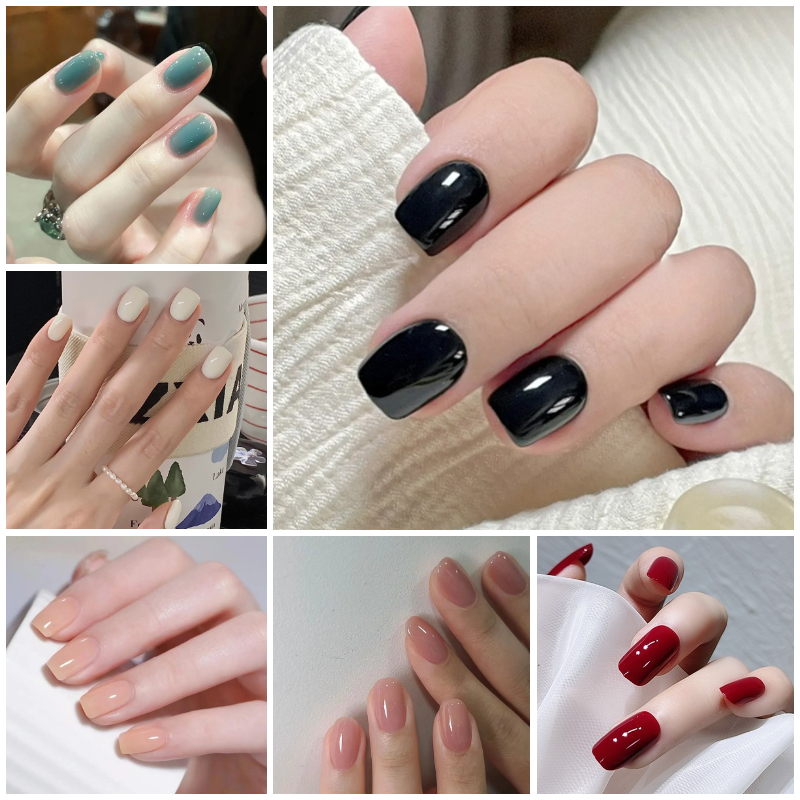 【FREE Jelly Glue】24Pcs Fake Nails Set with Glue French False Nails ...