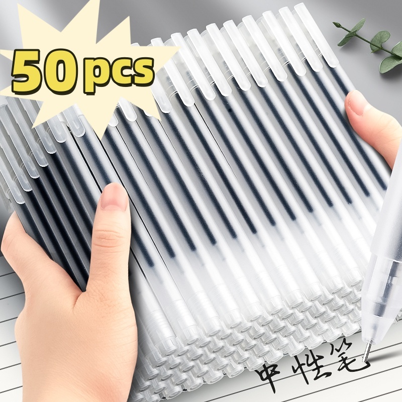 Pen 50Pcs MUJI ins style Gel Pen black Refill frosted full needle tube ...