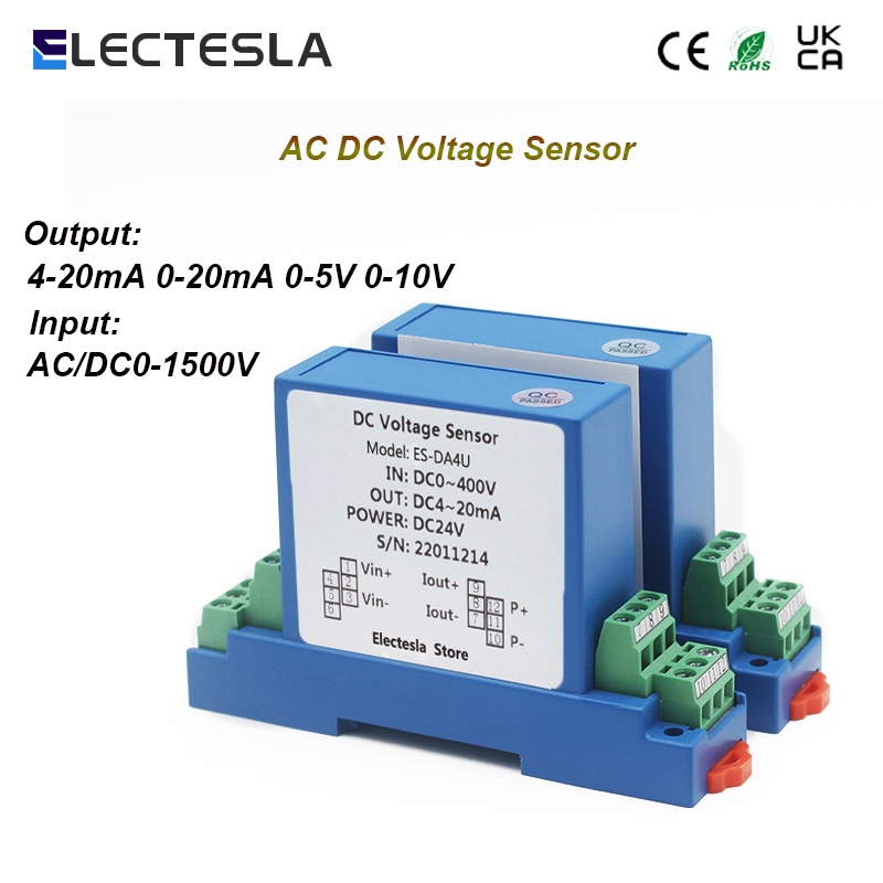 AC 0-1500V Input Voltage Sensor AC Voltage Transmitter Transducer 4 ...