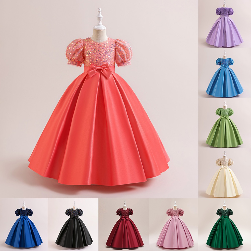 Long Party Princess Dresses For Girl Clothes 4-14 Years Old Sequins ...