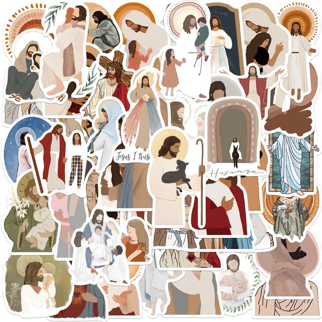50 pcs Jesus stickers Graffiti Cartoon Skateboard Waterproof Luggage ...