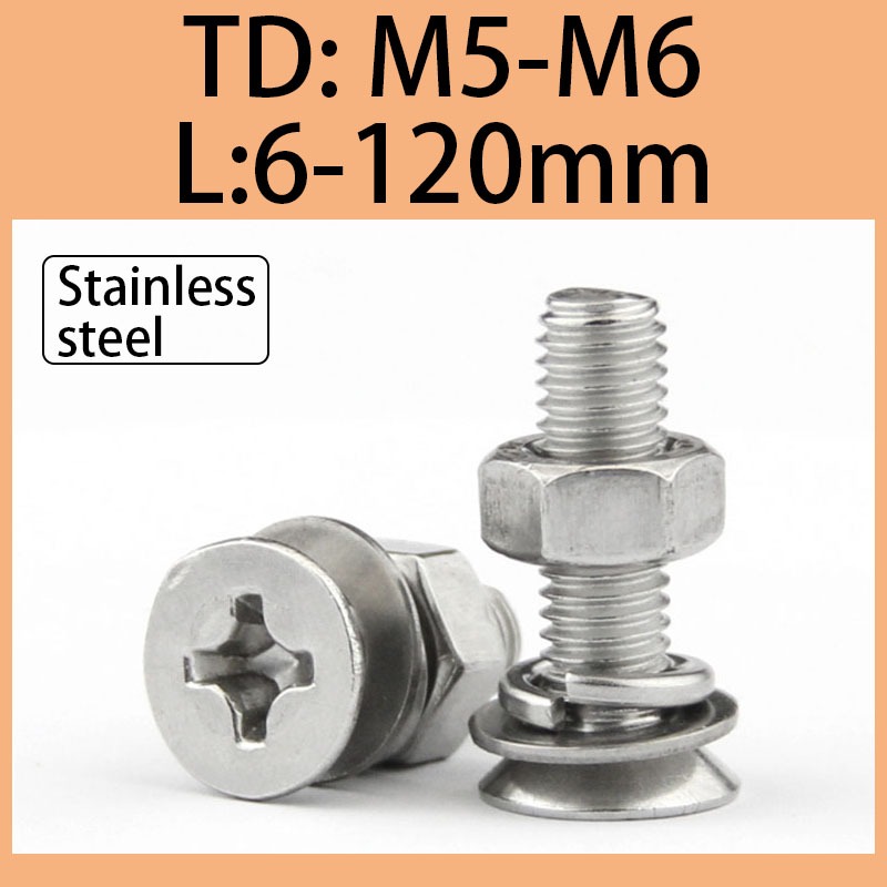 Flat head bolt and nut flat head bolt and nut screw and nut set 304 ...