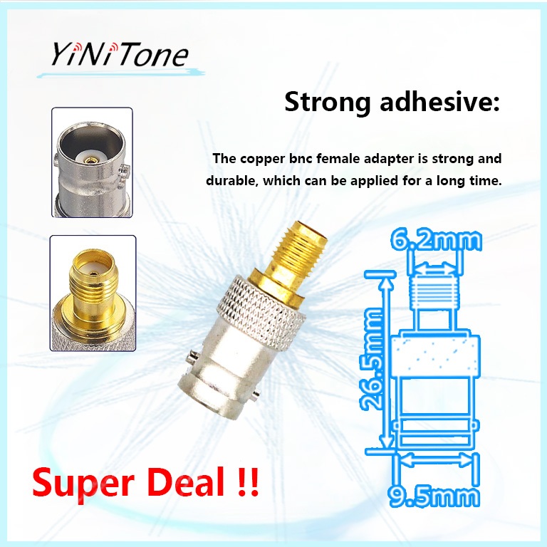 BNC female to SMA female adapter for SDR Baofeng Antenna CCTV Scanner ...