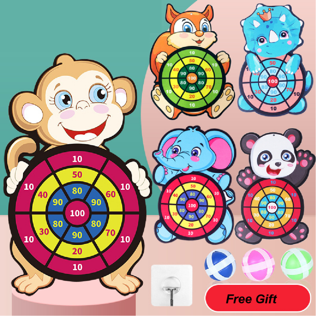 Children's Target Throwing Dart Board Sticky Ball Self-Adhesive Board ...
