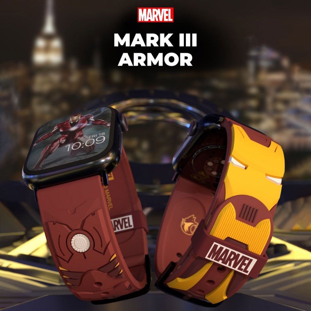 MARVEL Iron-Man 3D Relief Silicone Band for iWatch Ultra 2 49mm 45mm ...