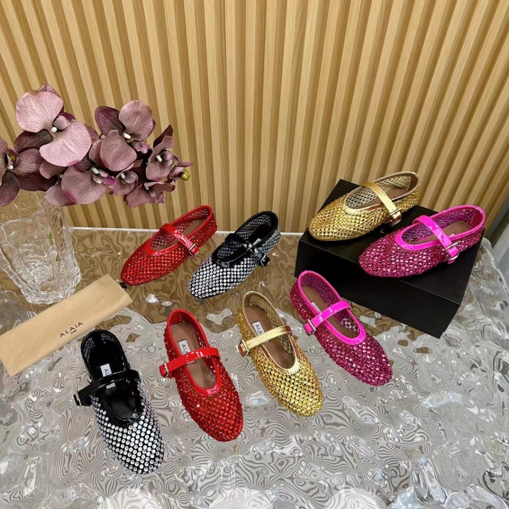 ALA grid hot full diamond flat ballet shoes | Shopee Philippines