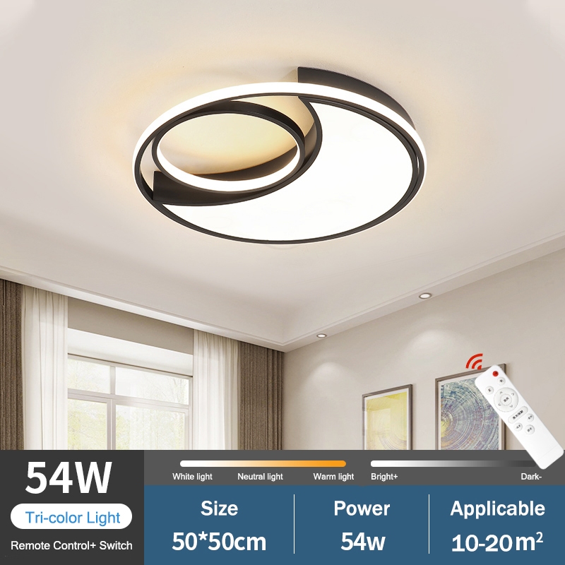 Modern Tri color LED Ceiling Light Dimmable With Remote Control Round ...