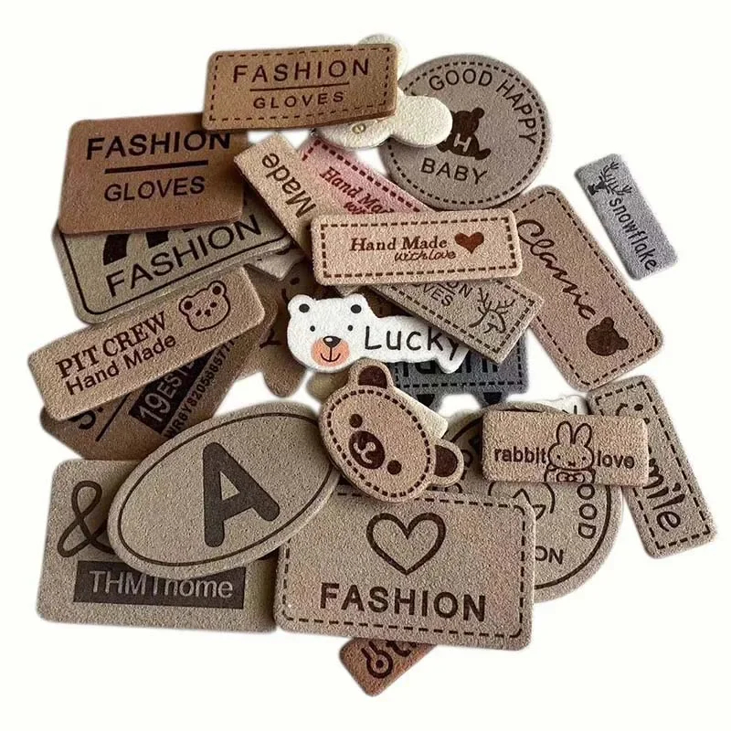 10PCS/Set Leather Sewing Sticker Cute Small Emblem Embroidery Applique ...