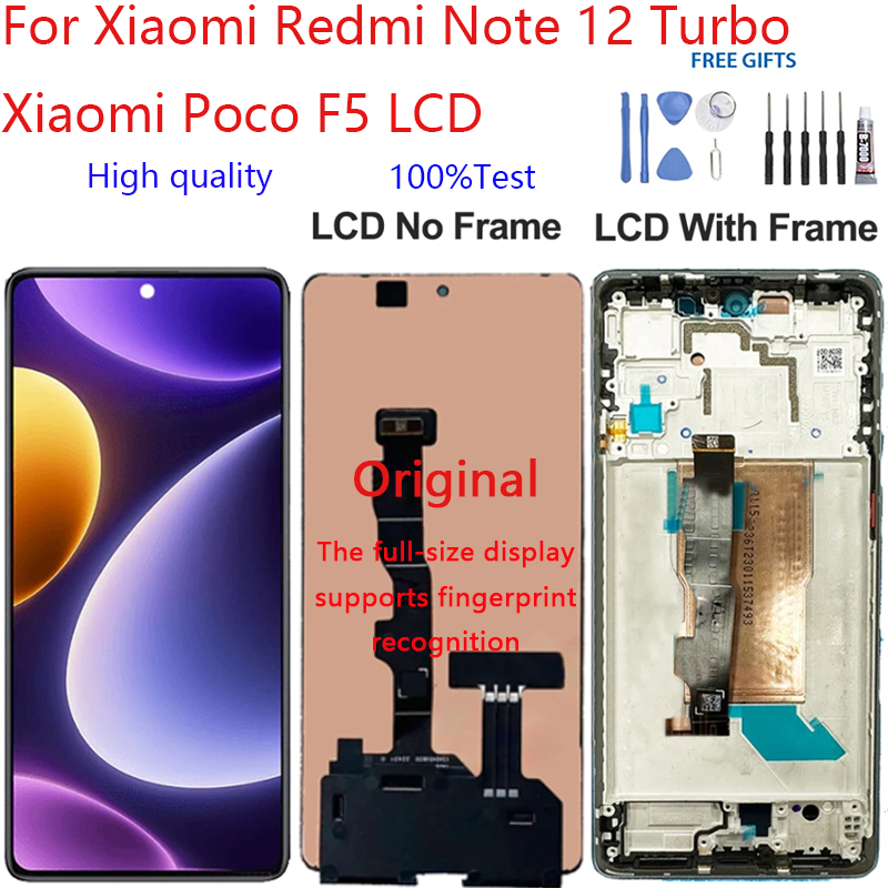 For Xiaomi Redmi Note 12 Turbo/Xiaomi Poco F5 LCD Display Screen Touch Panel Digitizer Assembly ...