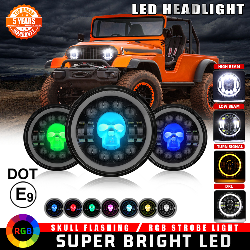 7 Inch H4 Motorcycle Headlights Dual Turn Signal Driving Light with ...