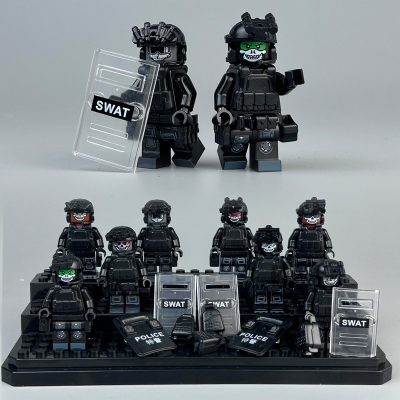 8pcs/set SWAT Minifigure Building Kit Toys Building Blocks Police ...