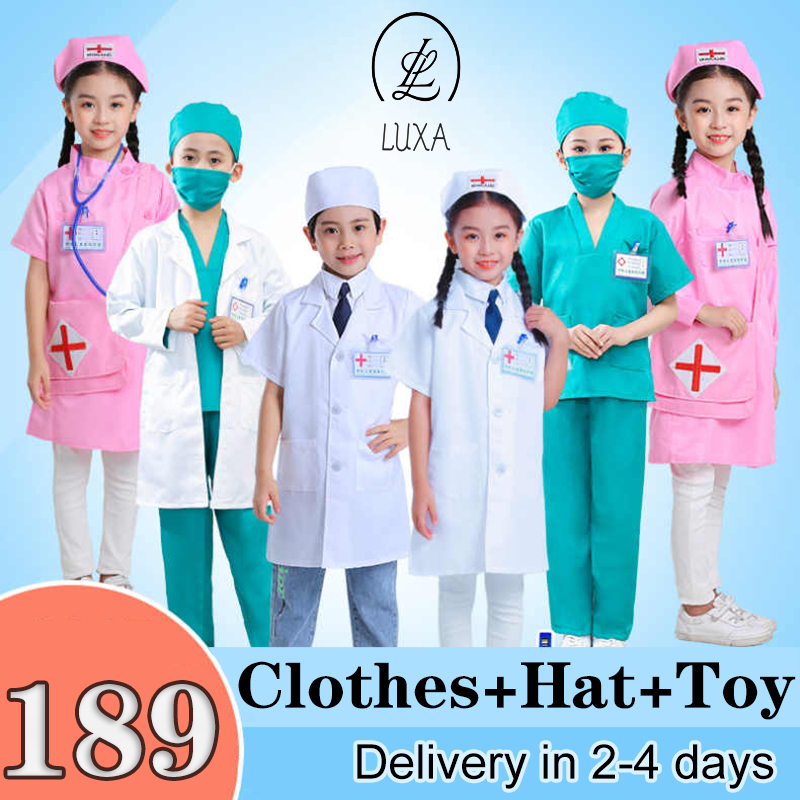 Doctor Costume for Girls Nurse Uniform Surgical Gown Doctor Outfit ...