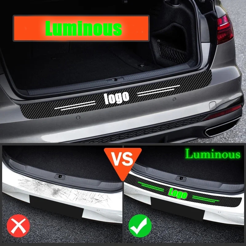 3D car luminous rear trunk protection strip anti stepping sticker ...