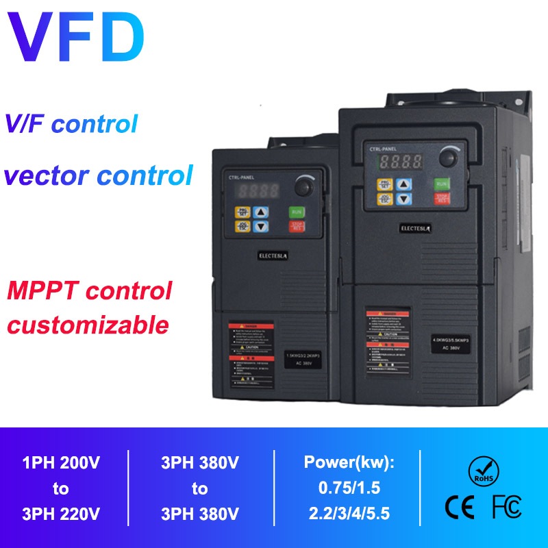 0.75kw 1.5kw 2.2kw 220v single phase 220V to three phase 220V Variable Frequency Drive/Inverter ...
