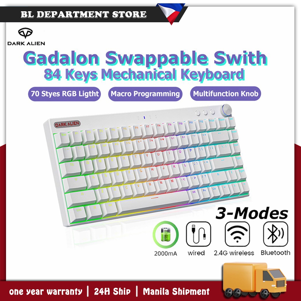 DARK ALIEN K84 Gaming Keyboard Backlit Mechanical 84 Keys RGB Colorful ...