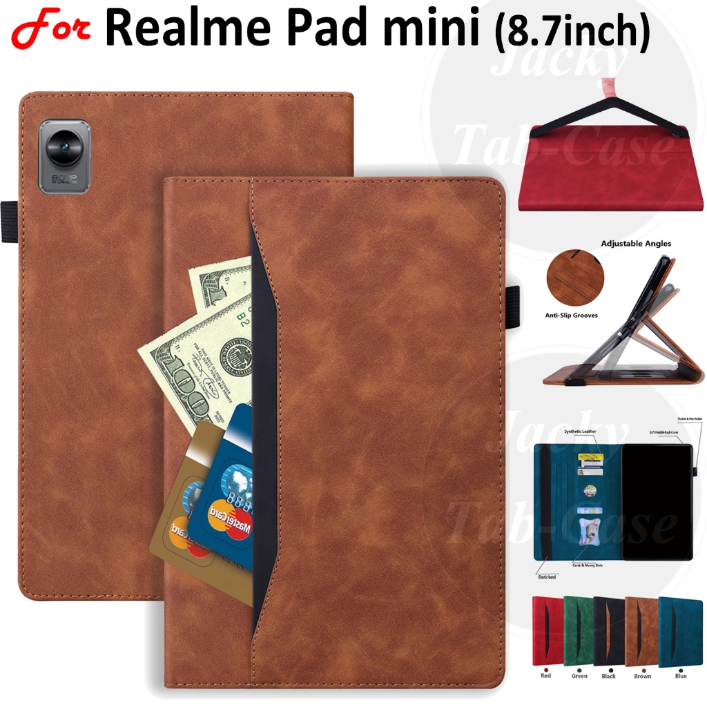 For Realme Pad mini 8.7 inch PU Leather Case RMP2105 RMP2106 Wallet ...