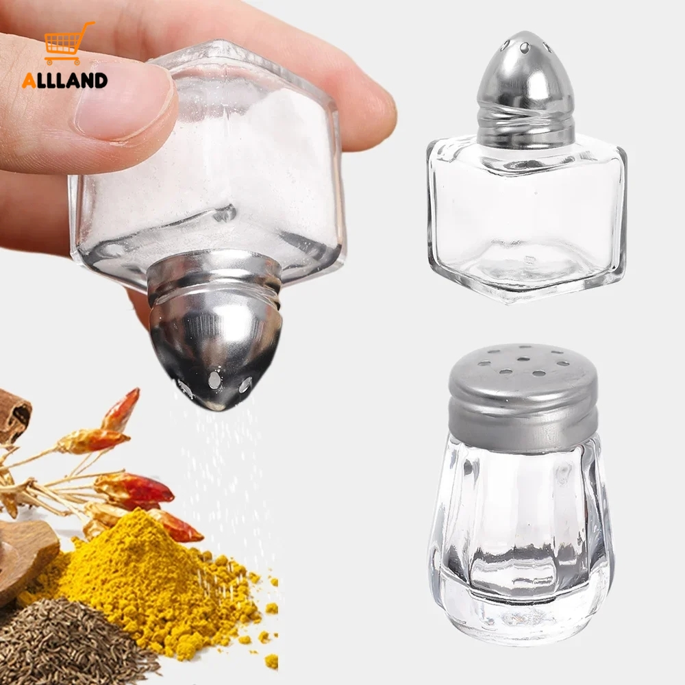 10/15ML Mini Glass Condiment Bottle/ BBQ Pepper Spice Salt Shaker Jar ...