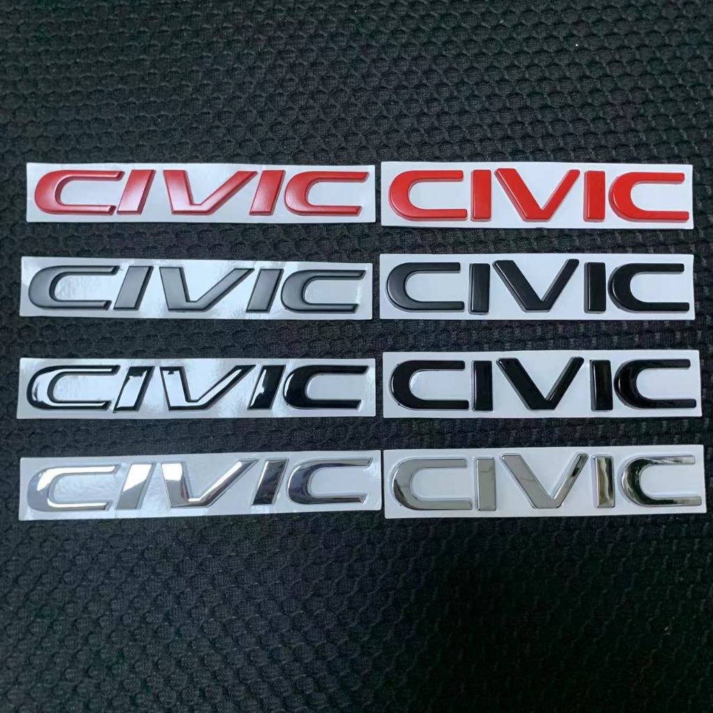 【HONDA】NEW 3D Metal modification CIVIC letter logo rear trunk fender ...