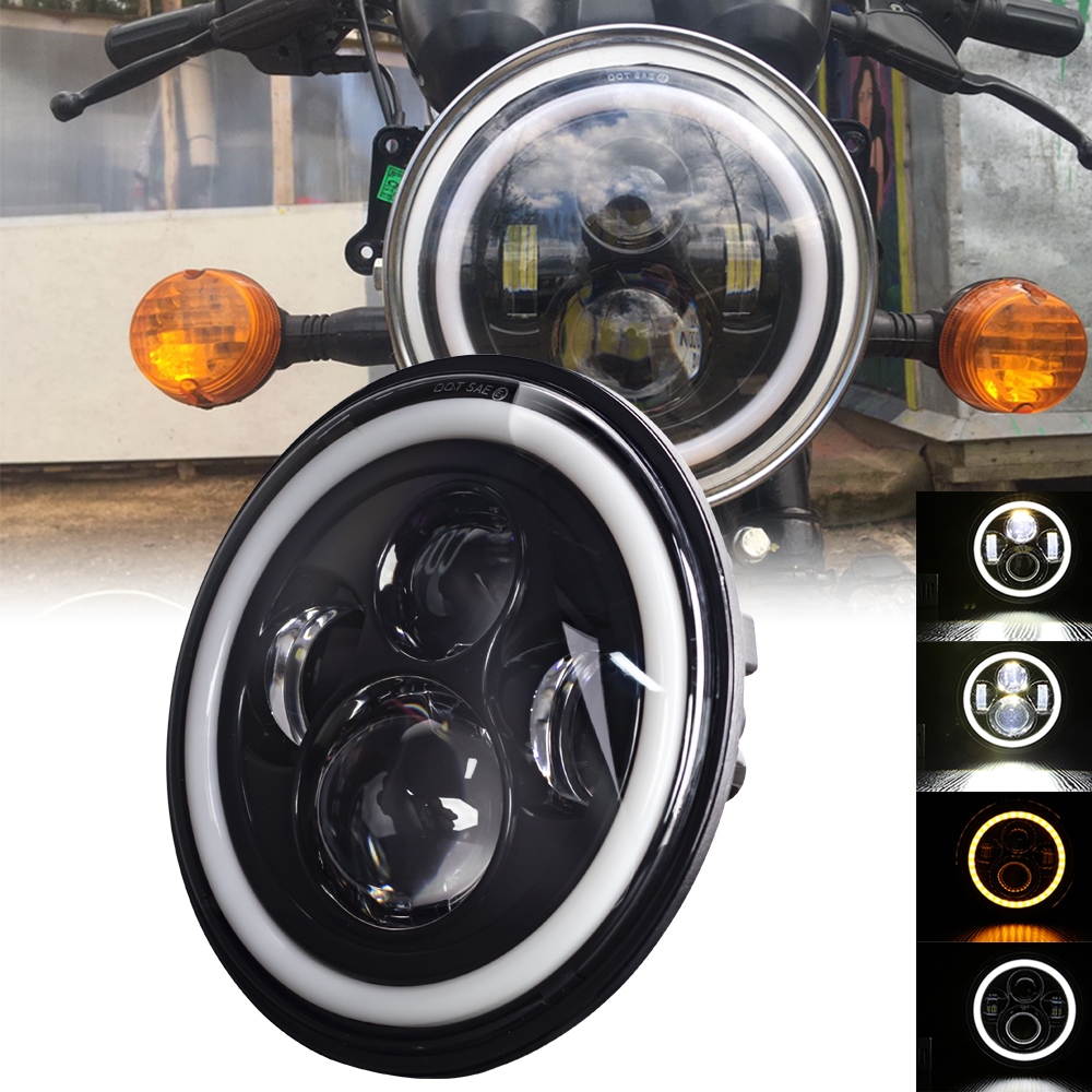 Motorcycle 7 in LED Round Headlight ForYamaha Harley Road King, Jeep ...