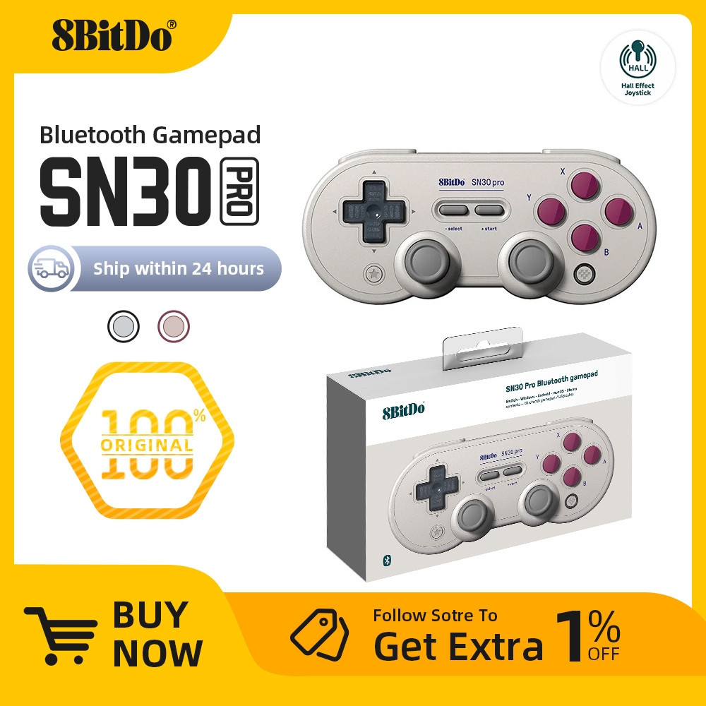 8BitDo SN30 Pro Wireless Bluetooth Gamepad with Hall Effect for ...