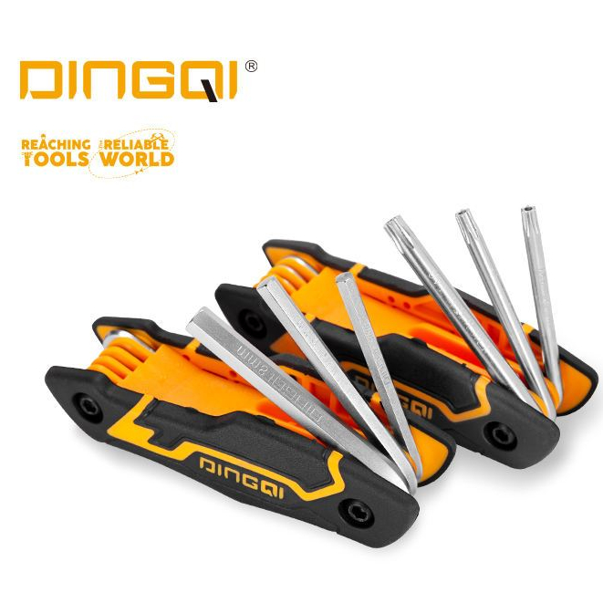 DINQI 8PCS Star Allen Wrench Set Multi Folding Adjustable Torx Hex Key ...
